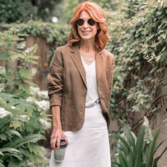 Eileen Fisher | Jackets & Coats | Eileen Fisher Brown Irish Linen Jacket Ps | Poshmark
